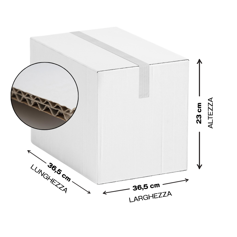 Scatola americana bianca media grammatura 36,5x36,5x23 cm doppia onda ...